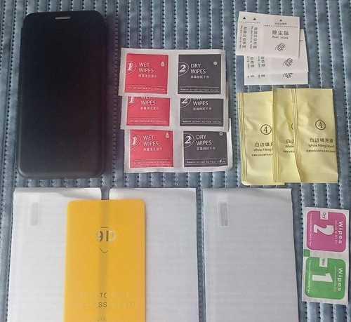 Чехол-книжка и защитные стекла для Xiaomi Mi A3