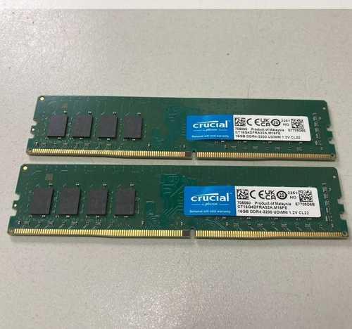 32GB (2x16GB) DDR4 3200MHz Crucial