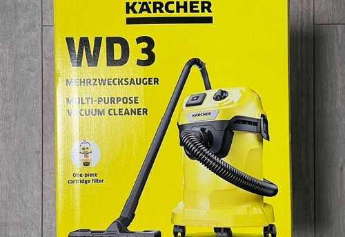 Пылесос Karcher WD3P c розеткой новый