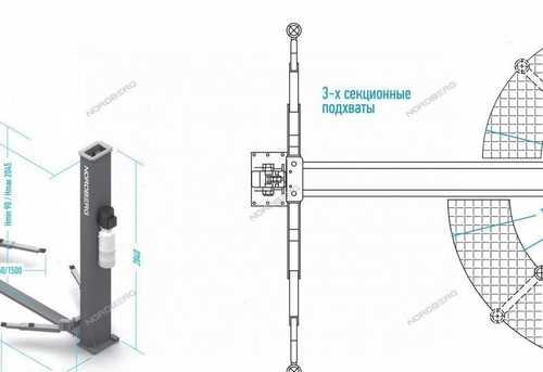 Подъемник двухстоечный 4,5 т Nordberg N4125-4,5T