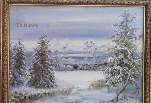 Картина Ёлочки в парке, зимний пейзаж ZhNataly