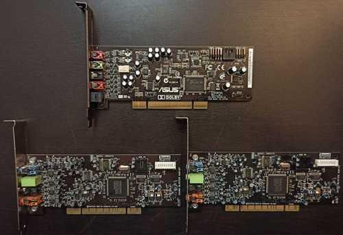 Звуковые карты PCI Asus Xonar DG и Creative SB0570