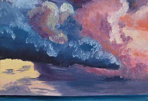 Картина Облака и море на закате