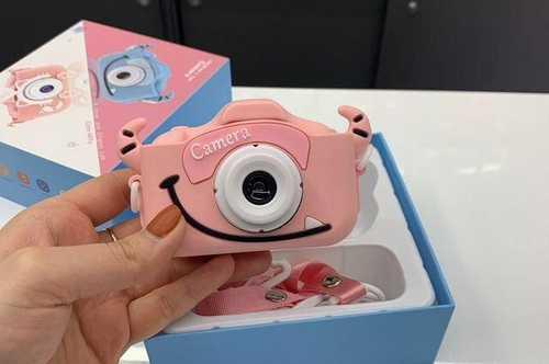 Детский фотоаппарат дракончик D800 розовый чехол