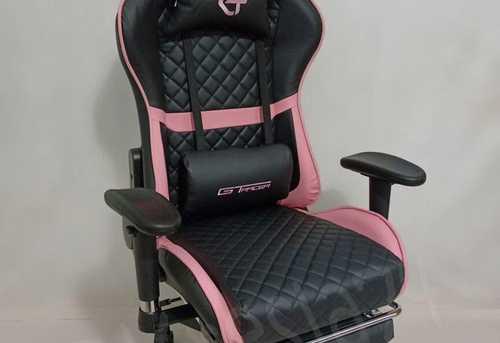 Кресло геймерское черно-розовое с качанием. Новое