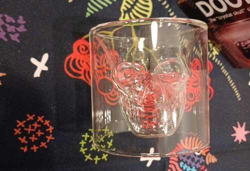 Рюмка "Череп" с двойными стенками shot glass 80 мл