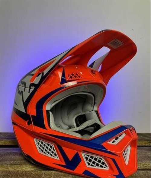 Мотошлем Fox V3 Idol Helmet Orange/Blue