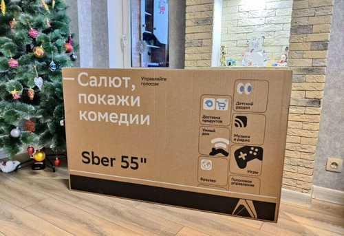 Новый 55" 140см 4К Smart TV Sber безрамочный