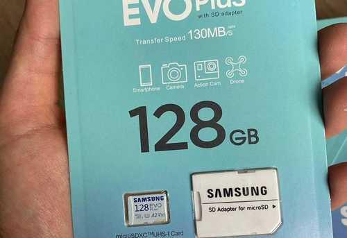 Новая Карта памяти MicroSD Samsung 128 GB EVO plus