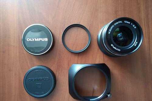 Объектив Olympus M.zuiko 12mm f2 limited black KIT