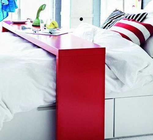 Стол прикроватный Мальм (IKEA) красный