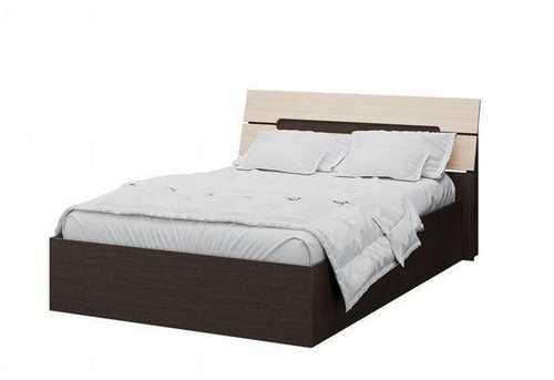 Кровать на 1,4 метра без матраса Венге/Дуб молочны