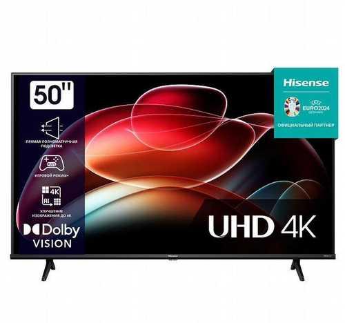 Телевизор Hisense 50" 50A6K, LED, 4K Ultra HD, черный, SMART TV