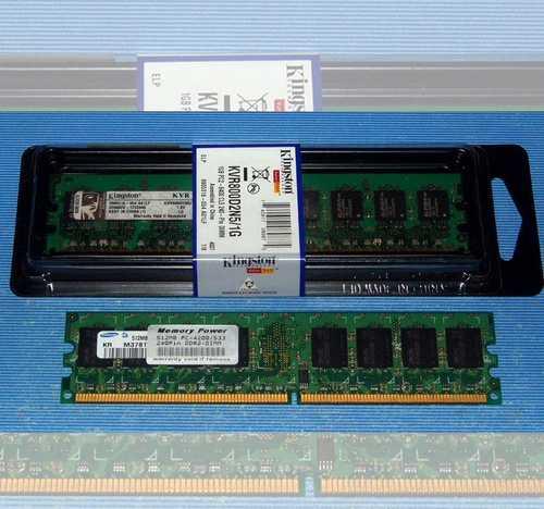 Память Kingston, KVR800D2N5/1G, DDR2, 1Gb