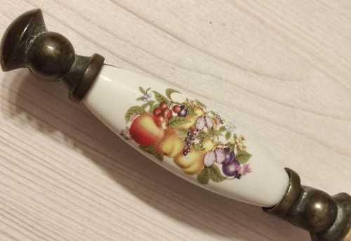 Ручка-скоба для мебели 96 мм керамика "фрукты"