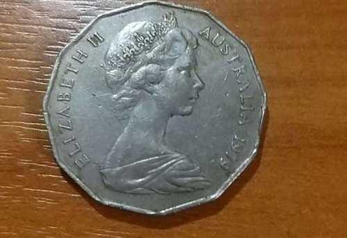Монета серебро 50 центов Елизавета Австалия 1979 г