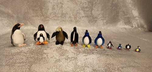 Стеклянные фигурки животных (пингвины)