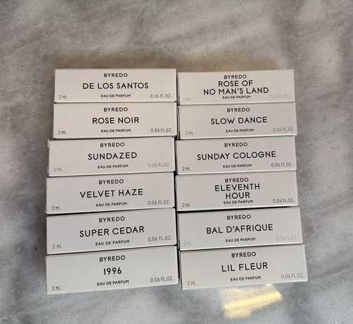 Семплы пробники Byredo