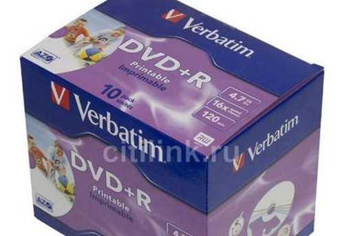 Оптический диск DVD+R Verbatim 4.7гб, 10шт. case