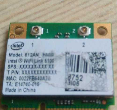 Intel wifi Link 5100 формата PCI-e Half Minicard