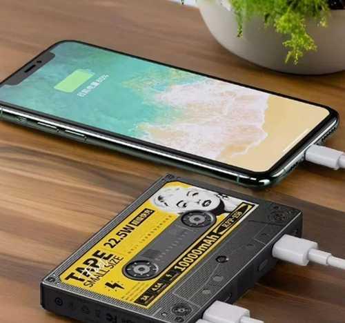 Powerbank для iPhone Android в виде аудиокассеты