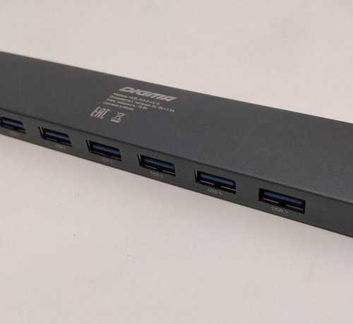 Digma HUB-7U3.0-UC-G, серый usb разветвитель