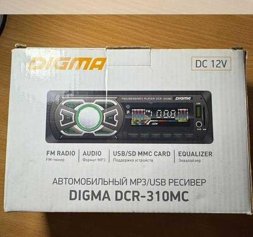 Магнитола Digma DCR-310MC Bluetooth