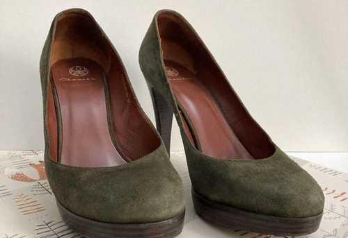 Туфли женские, р. 37, зеленые и черные