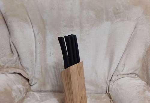 Набор из 4-х ножей на деревянной подставке Икея