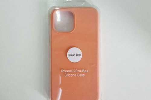 Чехол на iPhone 12 Pro Max светлый оранжево-розовы