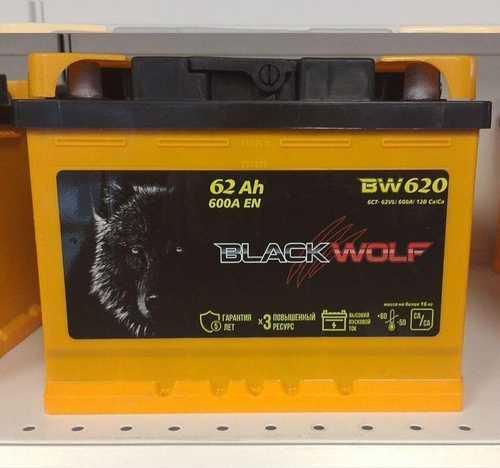 Аккумулятор автомобильный black wolf 62Ah 600A