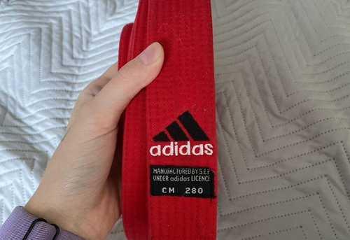Красный пояс Adidas каратэ/тае-квон-до