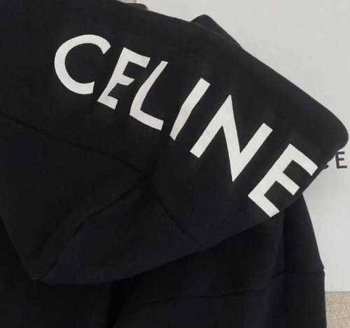 Зип худи Celine чёрное Made in Italy