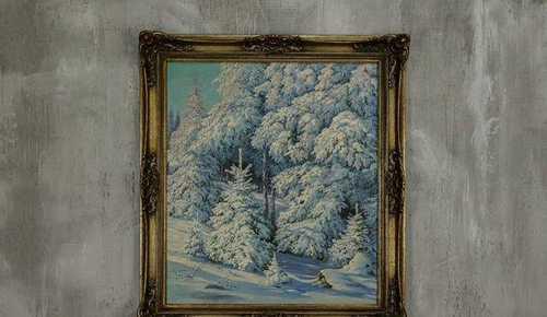 Cтаринная картина "Зима"
