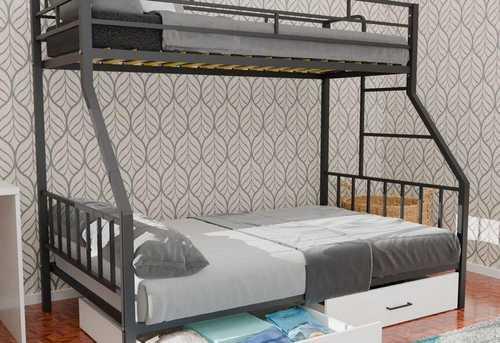 Двухъярусная кровать металлическая "Эфрида" с ящик