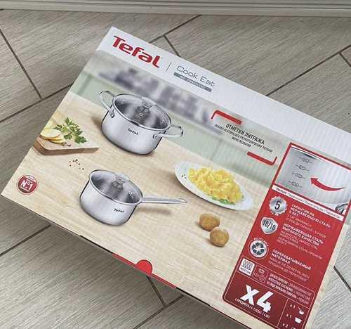 Набор кострюль Tefal 4 пр.новый