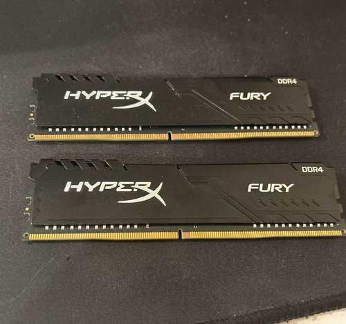 Оперативная память ddr4 hyperx fury 8gb две штуки