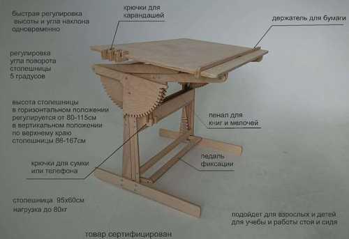 Парта растущая, мольберт, кульман, конторка