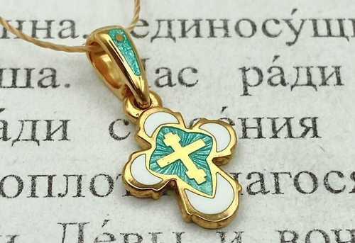 Православный крест с золочением 999 и эмалью