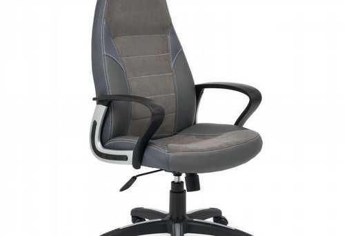 Кресло inter кож/зам/флок/ткань, серый/металлик, C