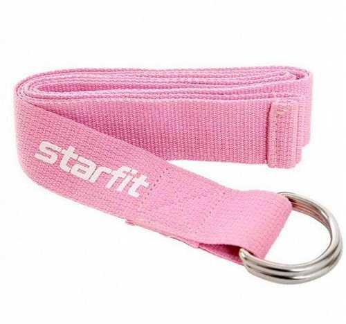 Ремень для йоги StarFit Core YB-100 186 см, хлопок, розовый пастель