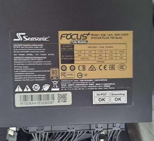 Seasonic Focus + Gold SSR-750FX купить б у Москва | Festima.Ru (407004018)