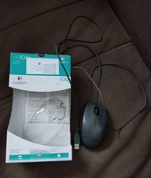Мышка проводная m100 logitech