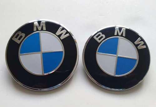 Эмблема BMW на капот + багажник 82мм и 74мм