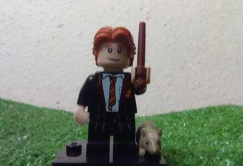 Lego Harry Potter Рон Уизли с крысой Коростой