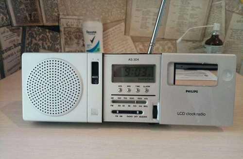 Винтажный радиоприемник -часы as304, 87год, lsd