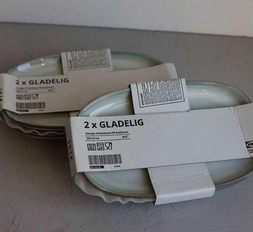Тарелки IKEA gladelig 2 шт