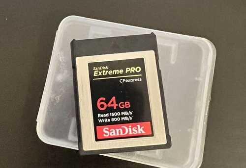 Карта памяти sandisk type b 64gb extreme pro