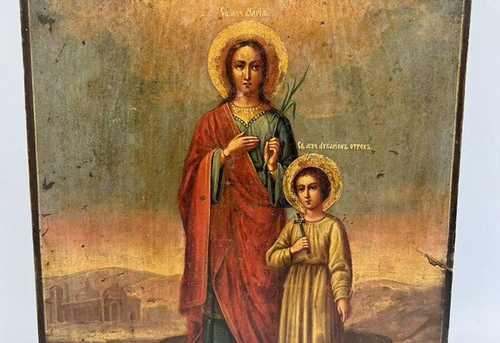 Антикварная икона «Святая Мученица Мария»