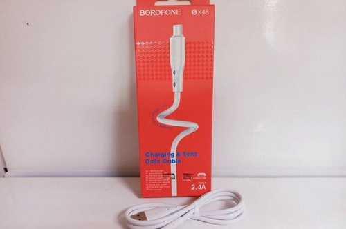 Кабель microUSB Borofone BX48 (2.4A,1m) white